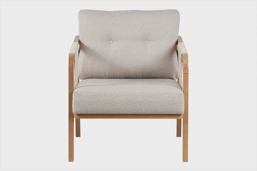 Poltrona para Sala Enlace 85x69,5x79 cm - Areia e Tecido Bege – MMM